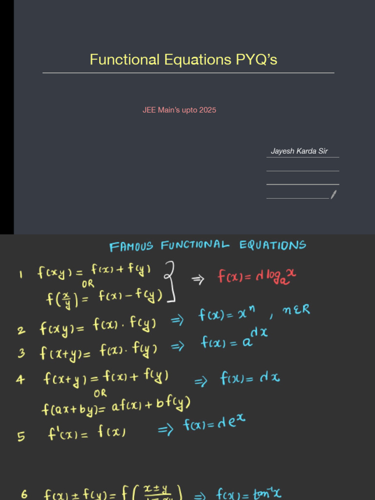 Functional Equation PYQ's | PDF