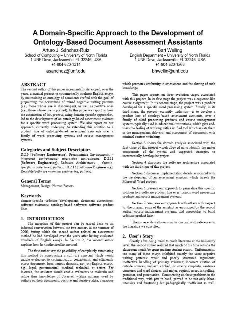 A Domain-Specific Approach To The Development | PDF | Xml Schema | Ontology (Information Science)