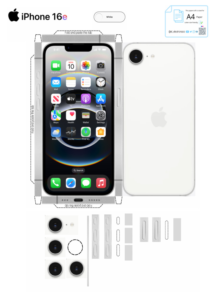 Iphone 16e Papercraft White | PDF