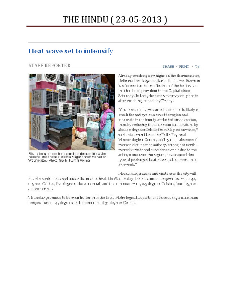 The Hindu 230513 | PDF