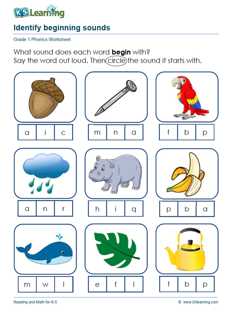 Grade 1 Phoneme Isolation 725 | PDF