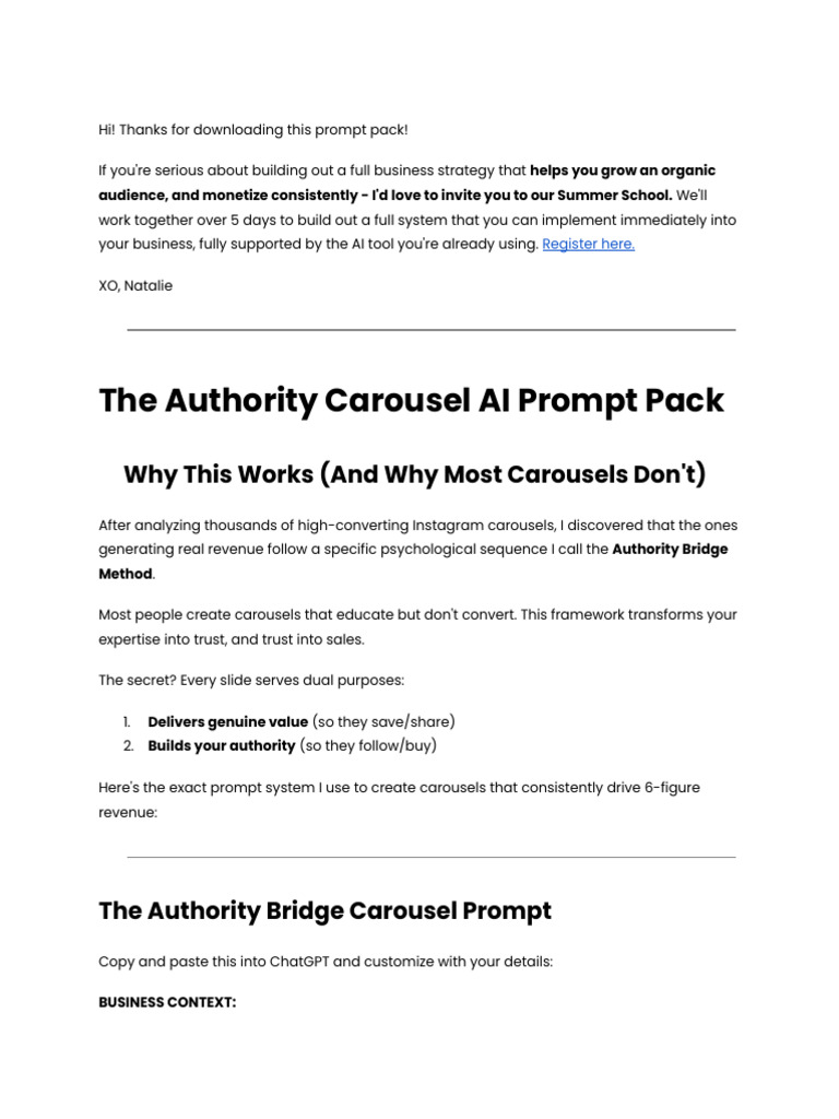 Authority Carousel AI Framework | PDF