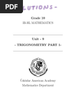 Mathematics Grade 10 Trigonometry Notes | PDF