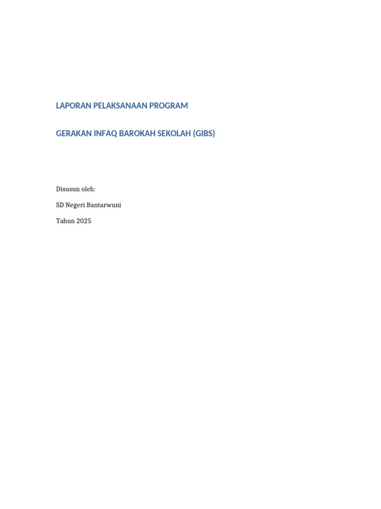 Contoh Program Infaq Sekolah GIBS | PDF