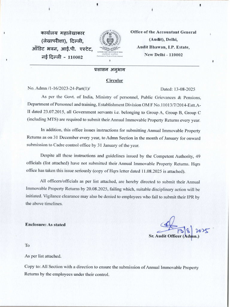 Annual Immovable Property Returns Notice | PDF | Pension | Public ...