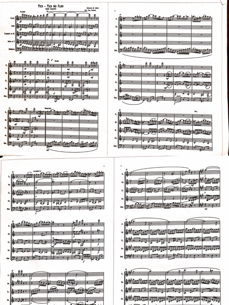 Tico Tico Quinteto Sopros | PDF
