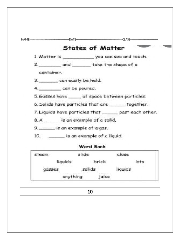 Ws States of Matter | PDF