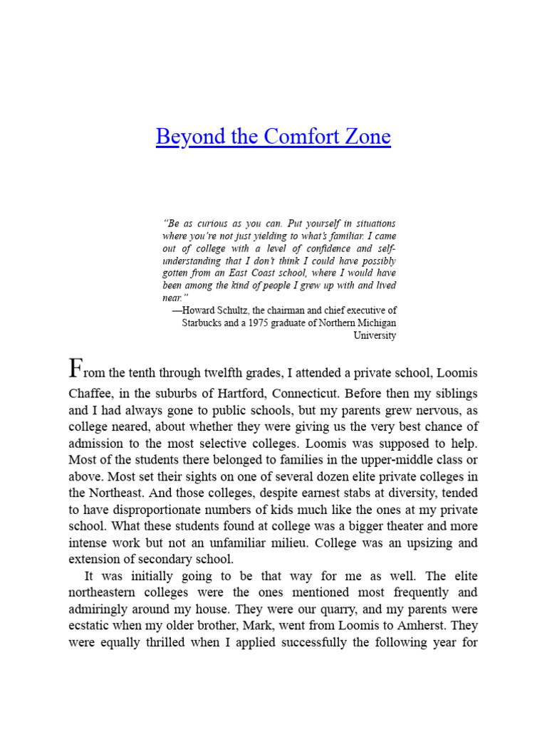 Beyond The Comfort Zone | PDF
