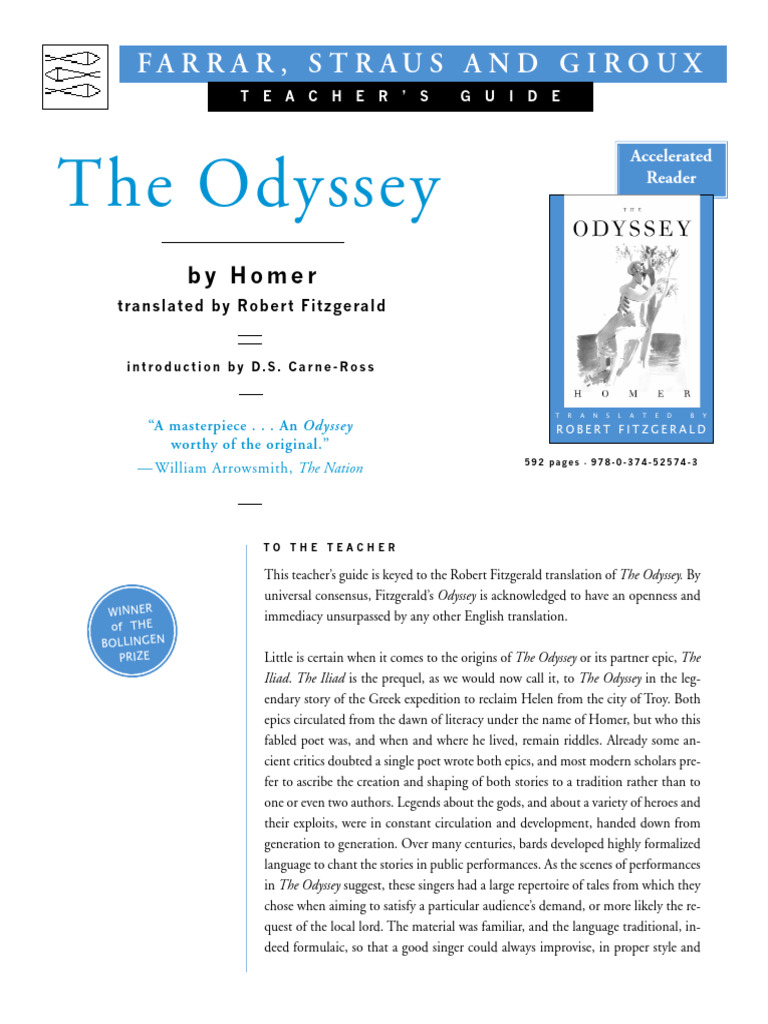 Odyssey Teaching Manual and Questions | PDF | Penelope | Odyssey