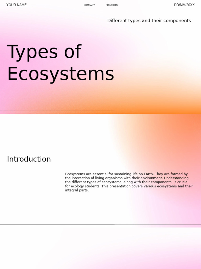 Types and Components of Ecosystems | PDF | Ecosystem | Ecology
