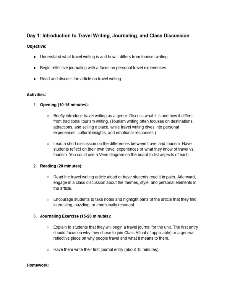 Intro to Travel Writing for Students | PDF | Essays | Human Communication