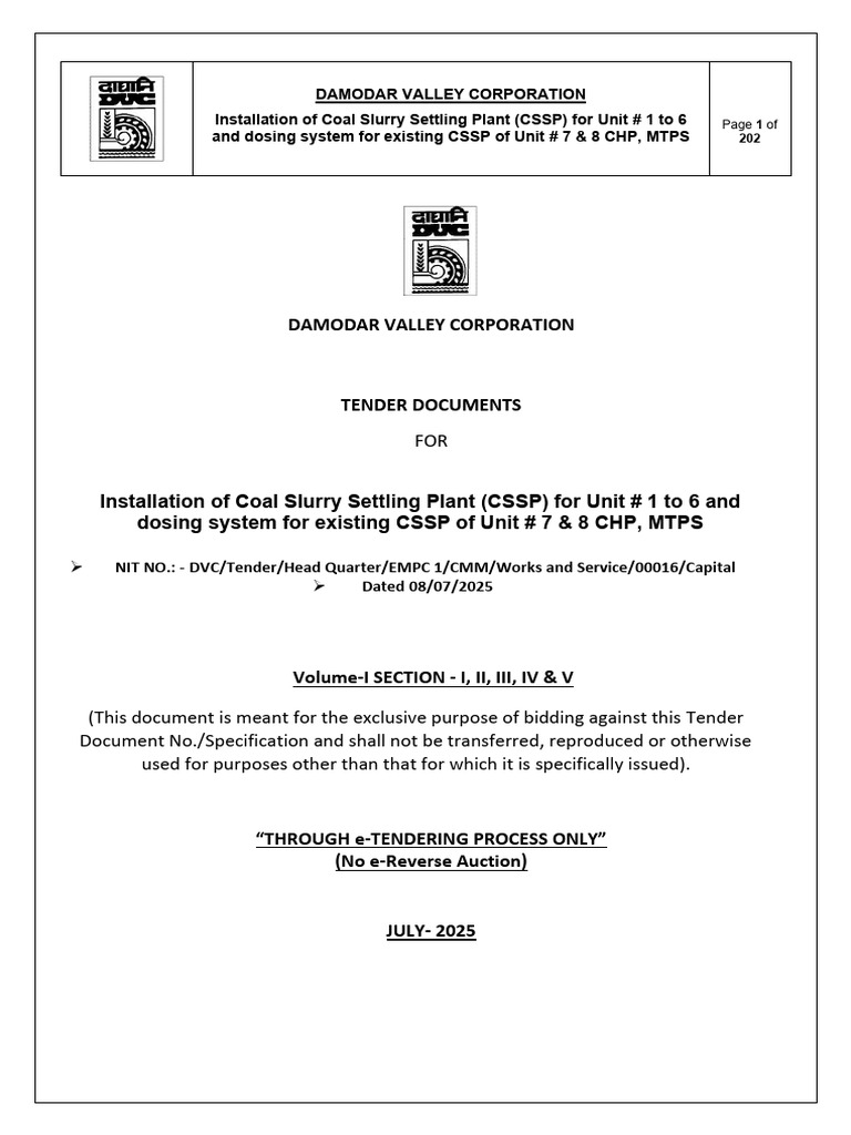 DVC Coal Slurry Settling Plant | PDF | Joint Venture | Debits And Credits