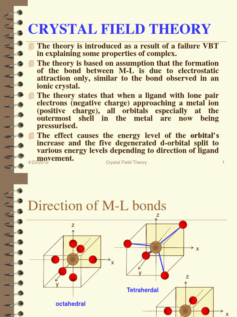 Chemistry Students' Guide to CFT | PDF | Coordination Complex | Ligand