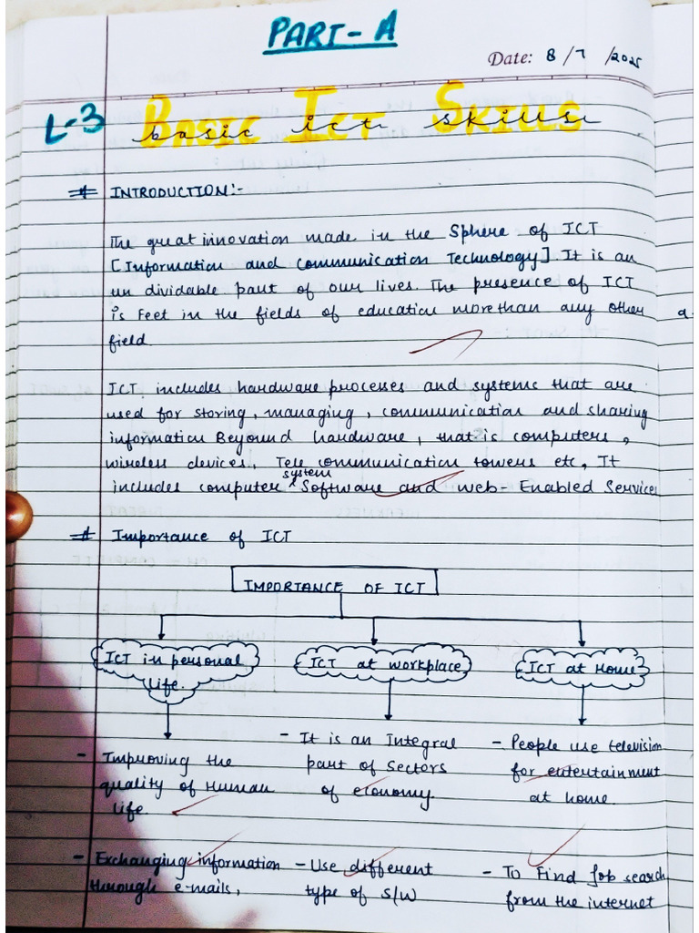 Class 9th (IT) Chapter - 3 (Basic ICT Skills) | PDF