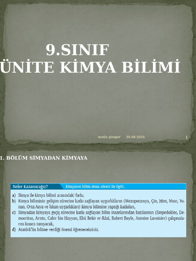 9 Sınıf 1.ünite Slayt | PDF