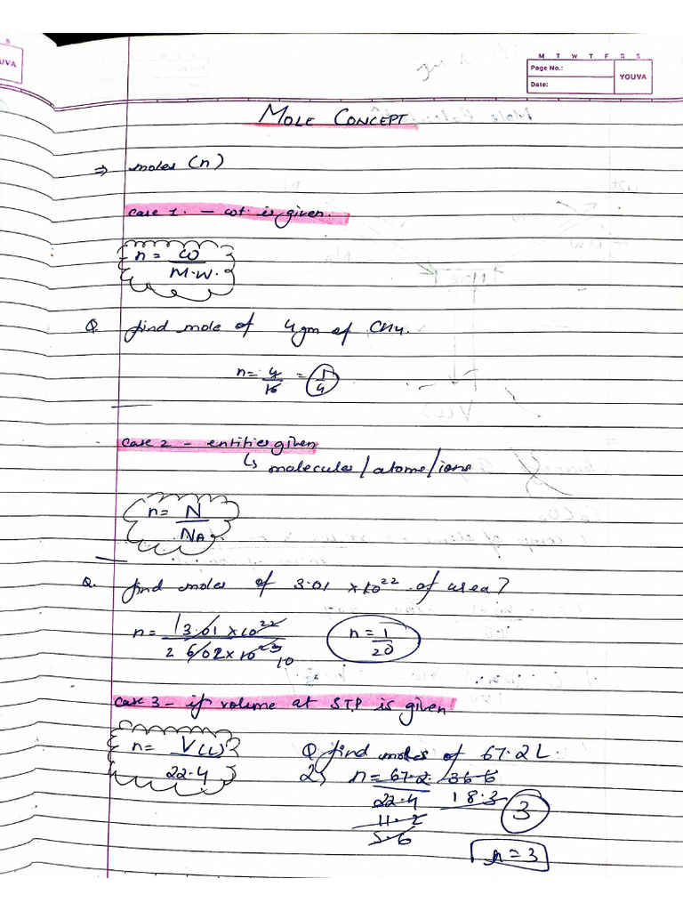 Mole Concept Notes | PDF