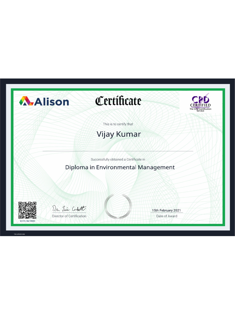 Alison Certificate | PDF