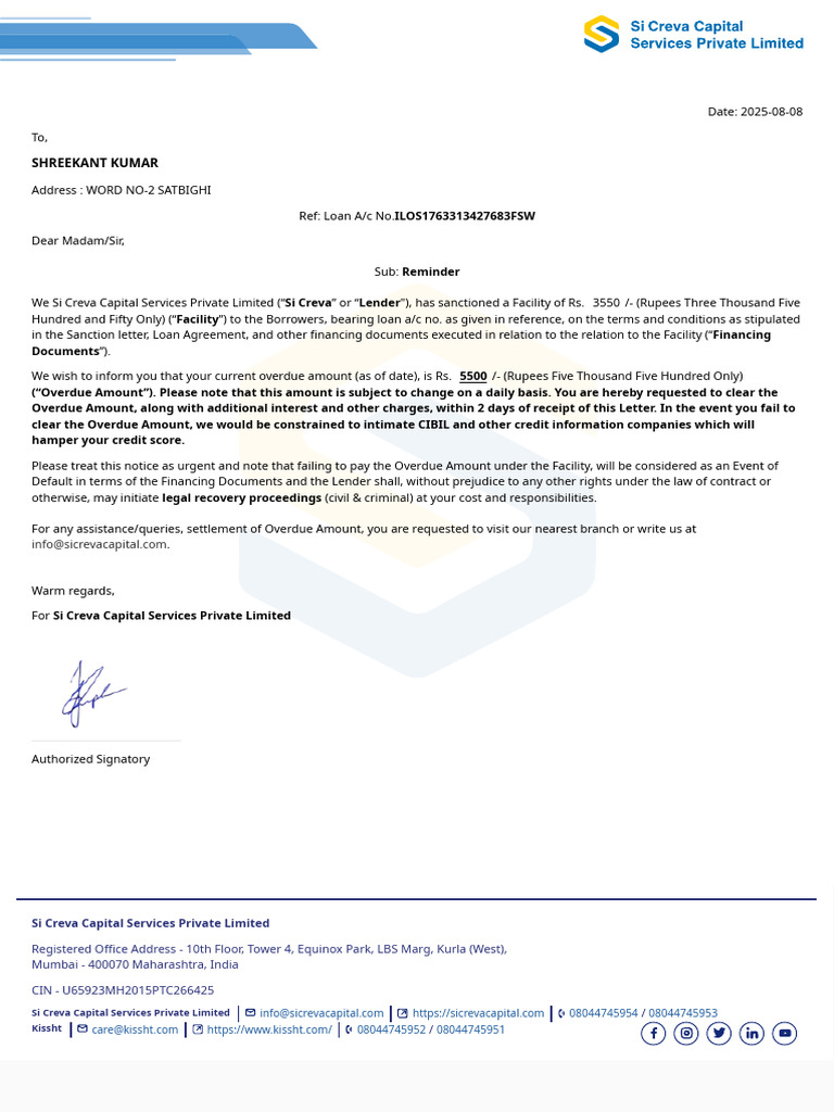 Legal Dunning Letter | PDF