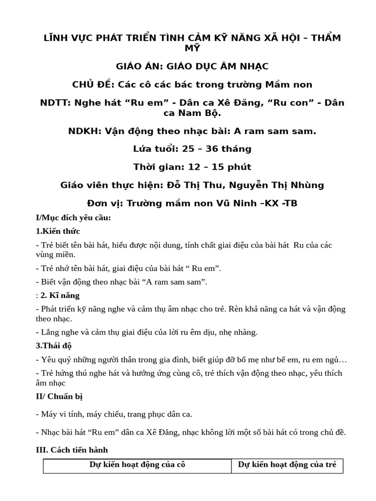 Giáo Án Âm NH C - Thu | PDF