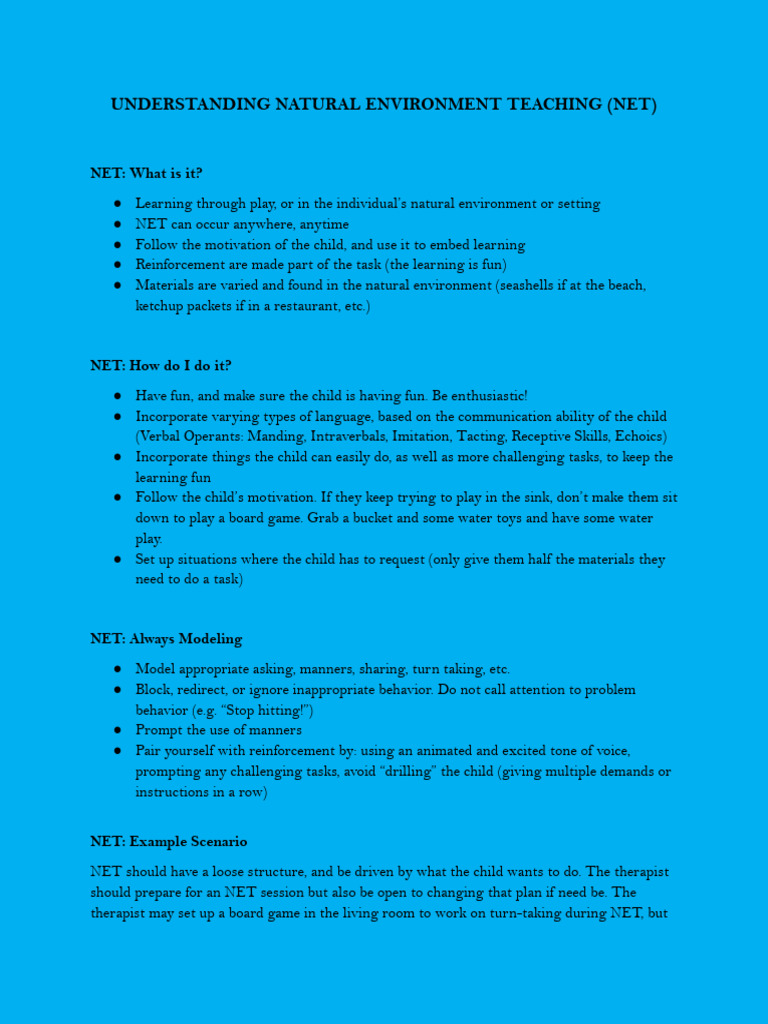 NET Quick Fact Sheet | PDF | Learning | Reinforcement