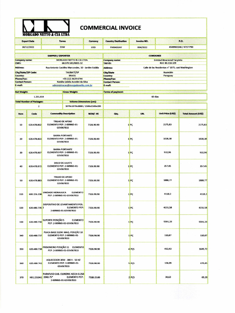 Incoming Invoice Original 004 2022-MORGADO | PDF