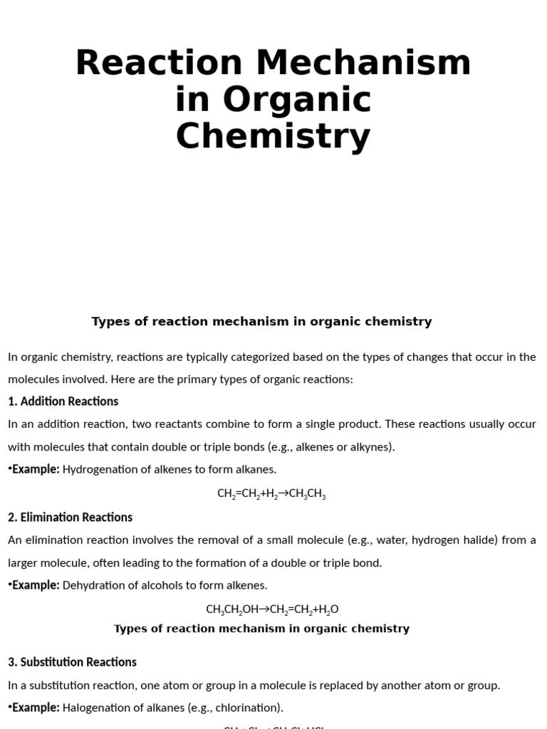 Class 2 - Reaction Mechanism (Part - 2) | PDF | Chemical Reactions | Alkene