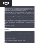 Opening Prayer for Training Seminar | PDF | Career & Growth | Self ...