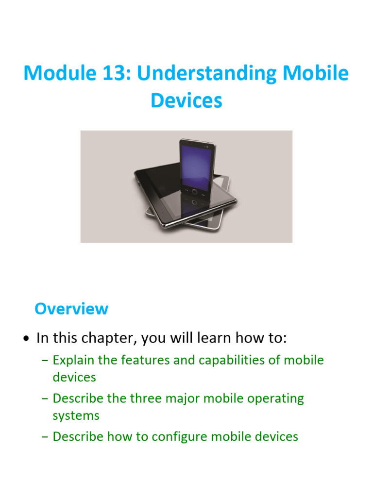 Chapter 12-Understanding Mobile Devices | PDF | Android (Operating System) | Mobile Phones