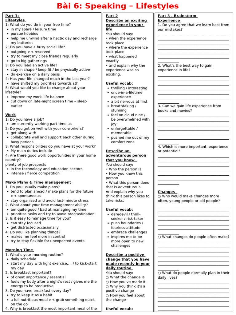 Lesson 6 - Lifestyles | PDF