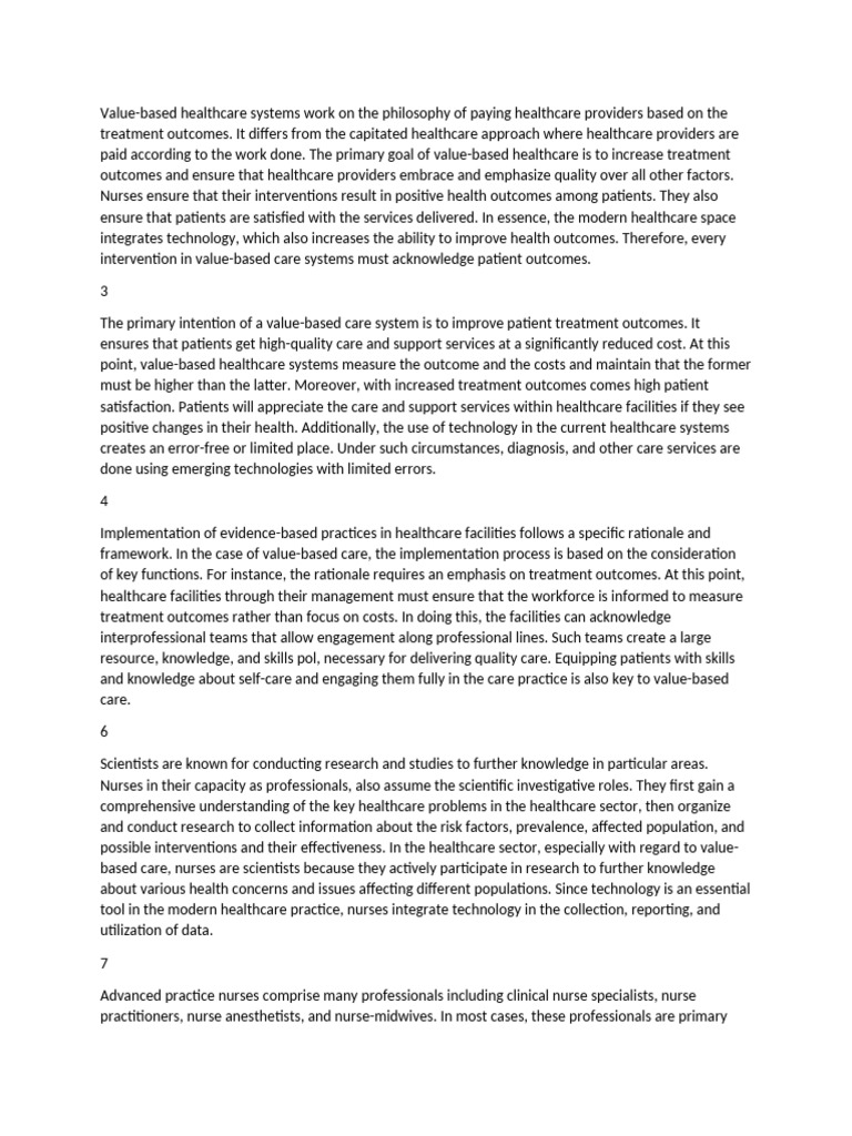 Value Based Healthcare System Work On The Philosophy of Paying ...