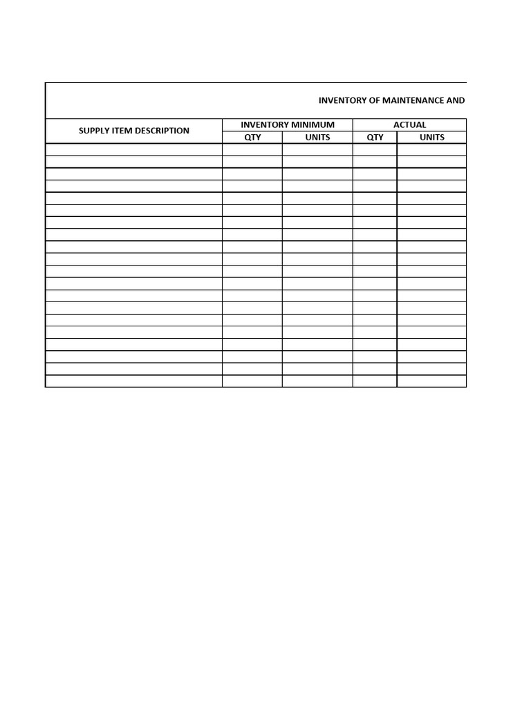 Tools and Materials Invetory Form | PDF
