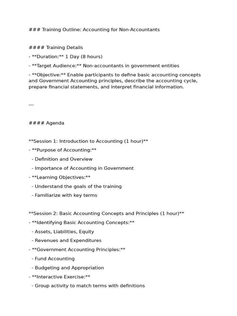 Outline For Basic Accounting For Non Accountancy | PDF | Accounting ...