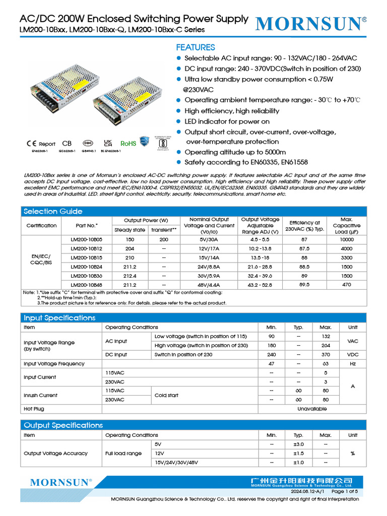 LM200 10Bxx | PDF | Power Supply | Power Electronics