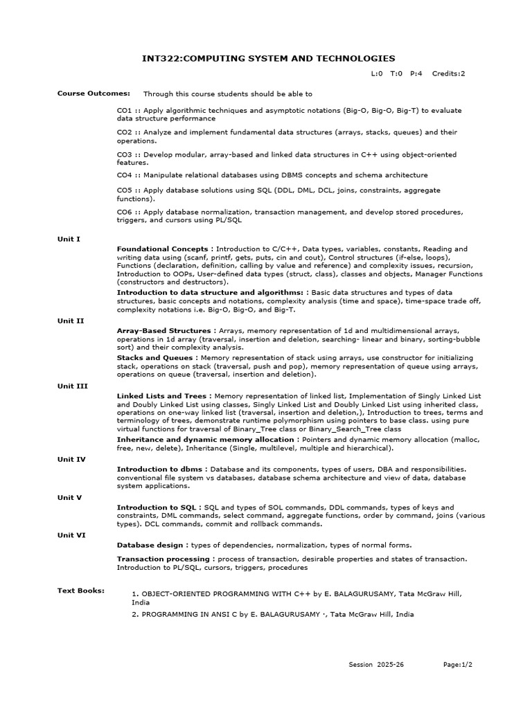 Int322computing System and Technologies | PDF | Databases | Pl/Sql