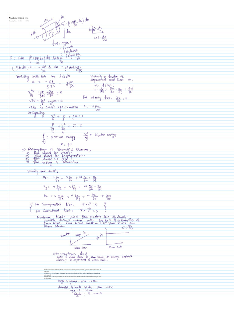 Fluid Mechanics and Viscosity Calculations | PDF | Fluidization ...