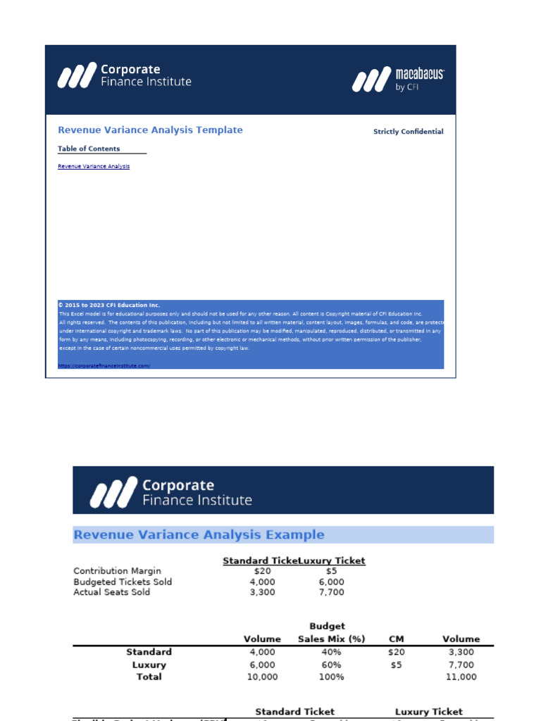 Revenue Variance Analysis | PDF