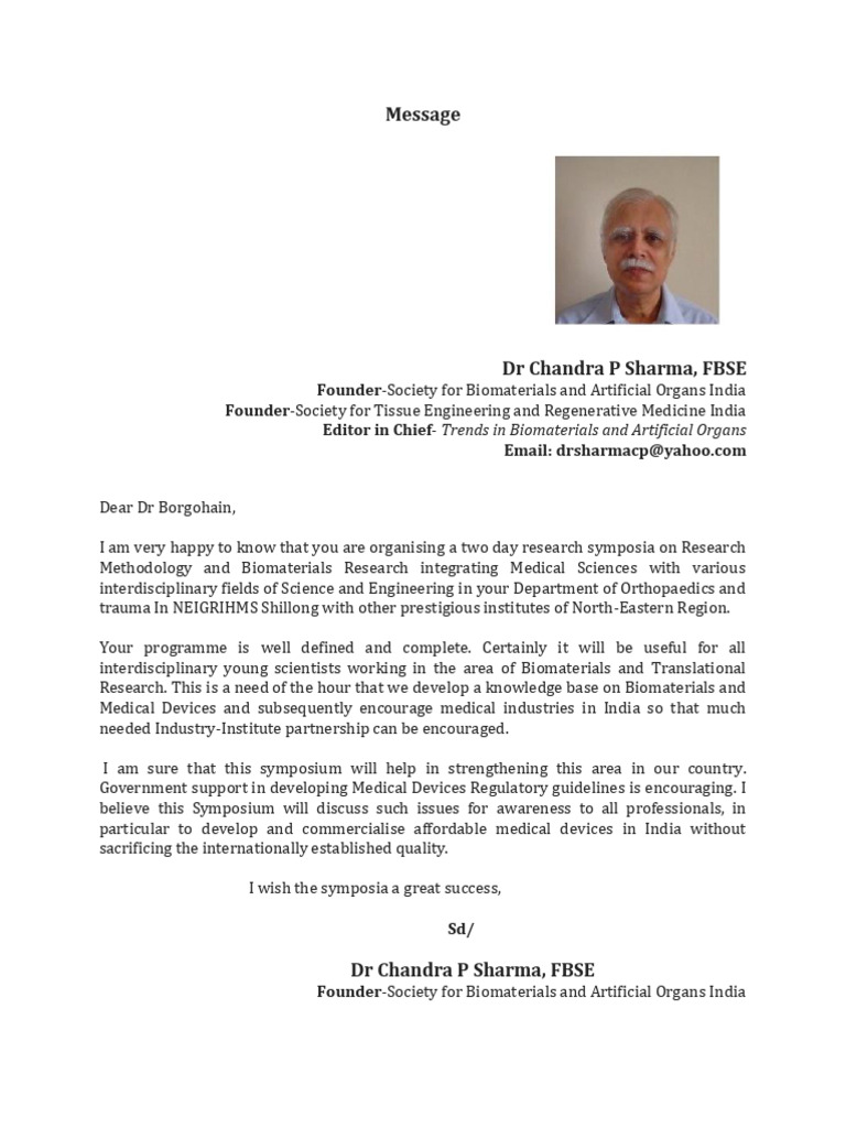 Message - Chandra P Sharma | PDF