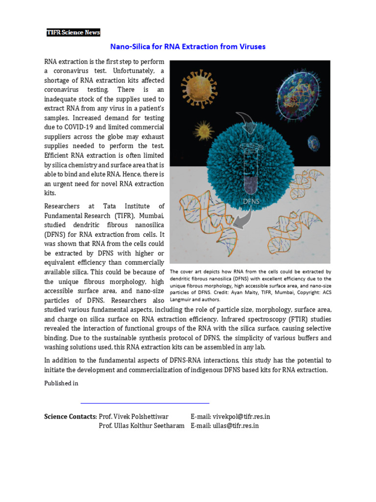 Nano-Silica For RNA Extraction From Viruses | PDF