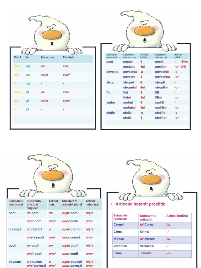 ARTICOLUL Gramatica Planșe | PDF