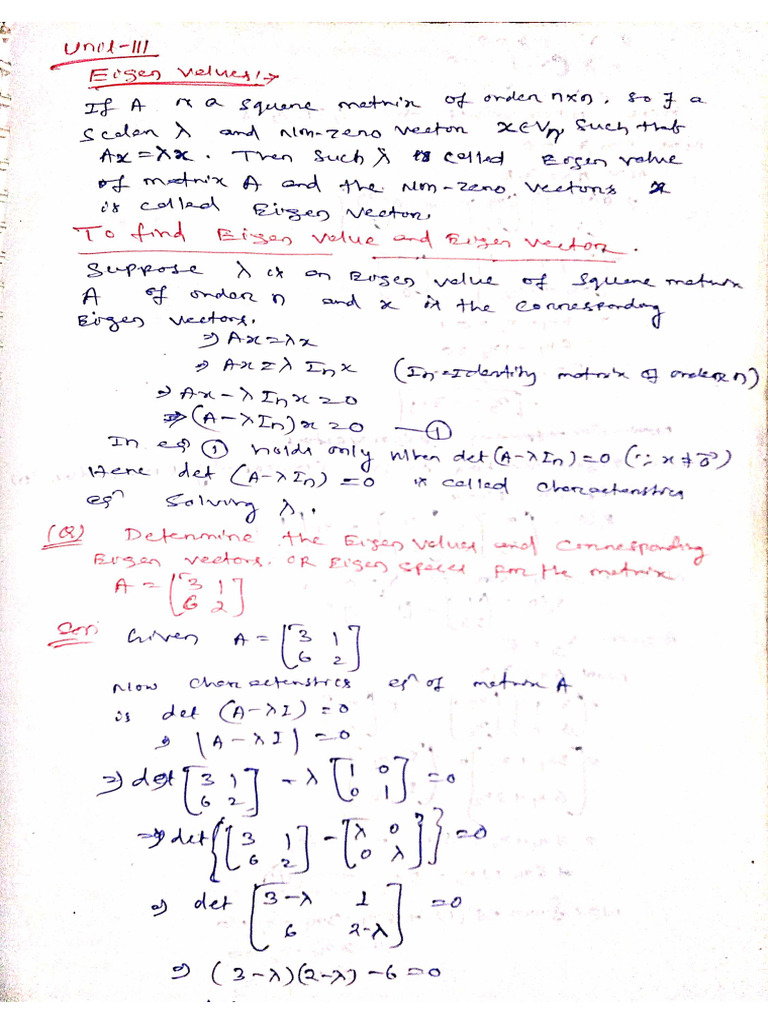 Linear Algebra (Unit - 3) | PDF