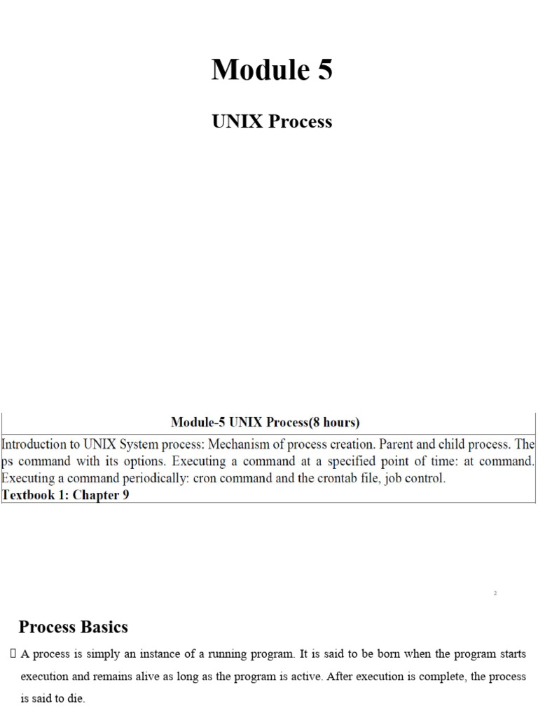 UNIX Module-5.pptx | PDF | Process (Computing) | Software Engineering