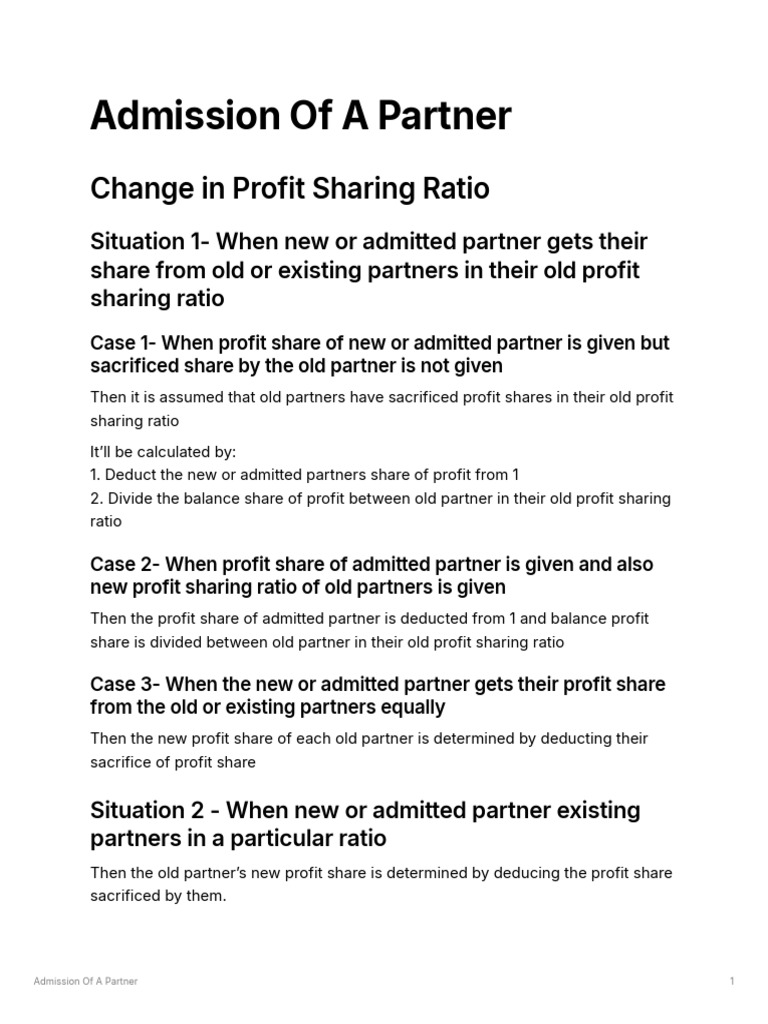 Admission of A Partner | PDF | Goodwill (Accounting) | Ratio