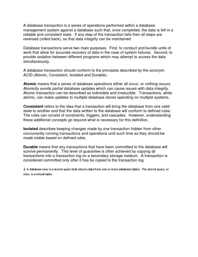 Understanding Database Transactions and Views | PDF