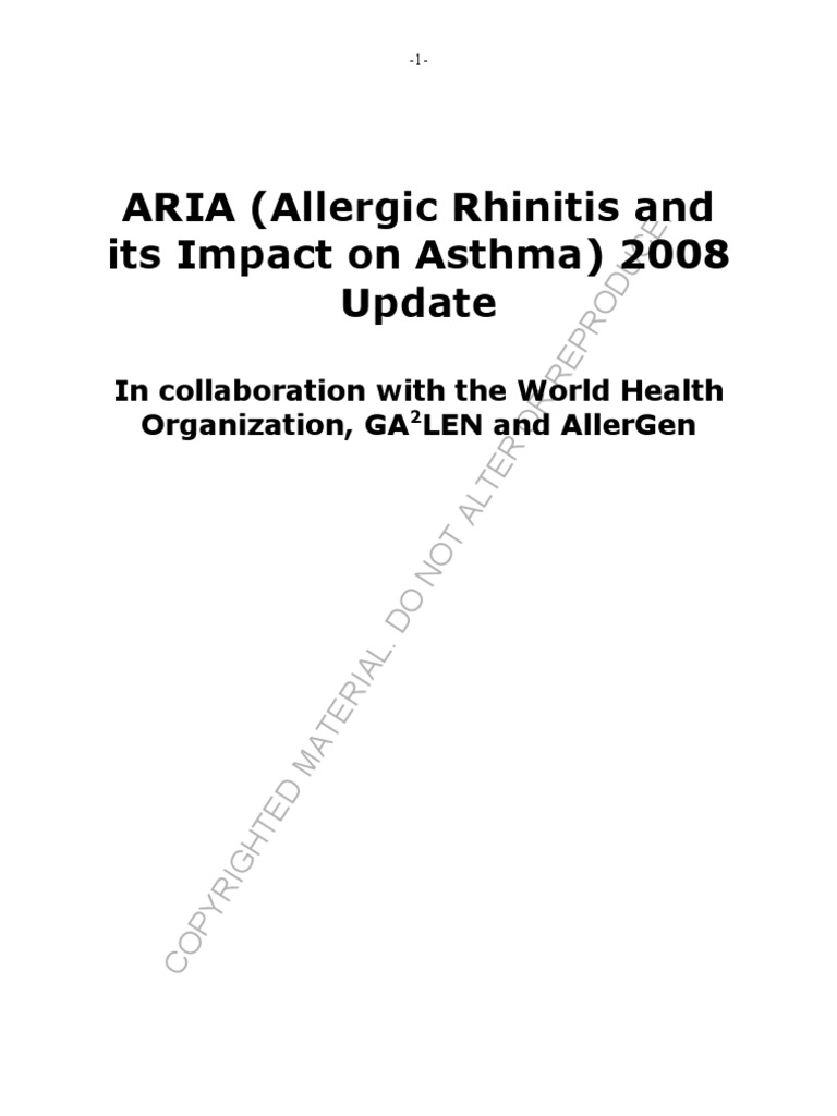 ARIA Report 2008 | PDF | Allergy | Allergen