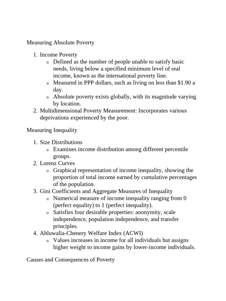 Measuring Poverty and Inequality Insights | PDF | Income Distribution ...