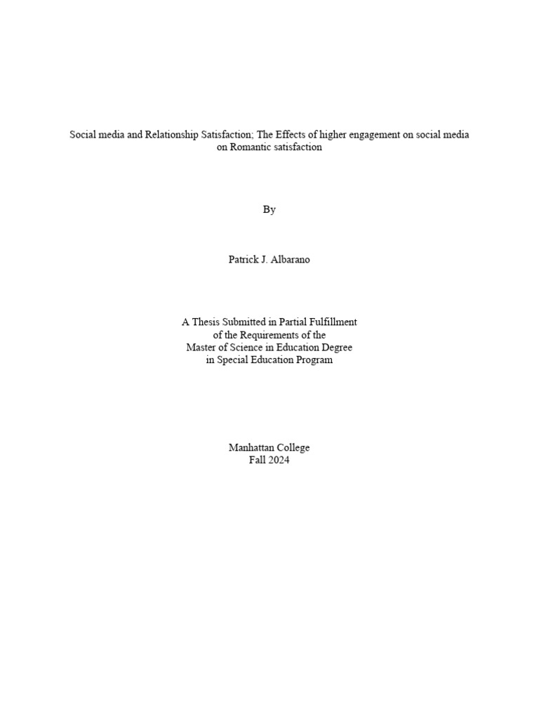 Research Paper Final Thesis - Social Media and Relationship ...
