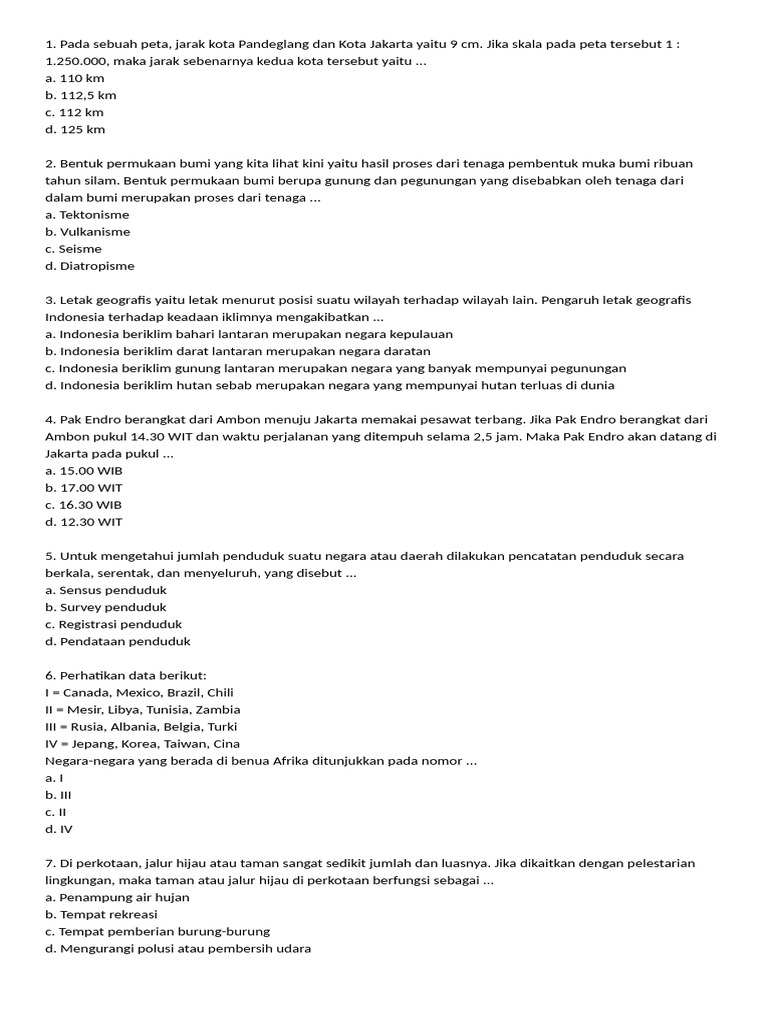 Soal Olim Ips 2 | PDF