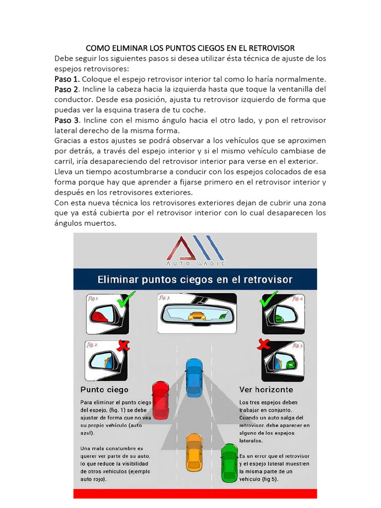 Como Eliminar Los Puntos Ciegos en El Retrovisor | PDF