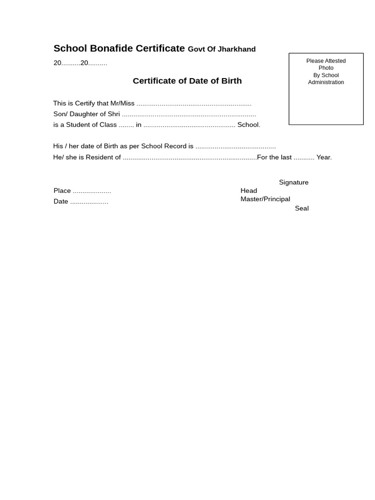 School Bonafide Certificate PhotoBoxFixed | PDF