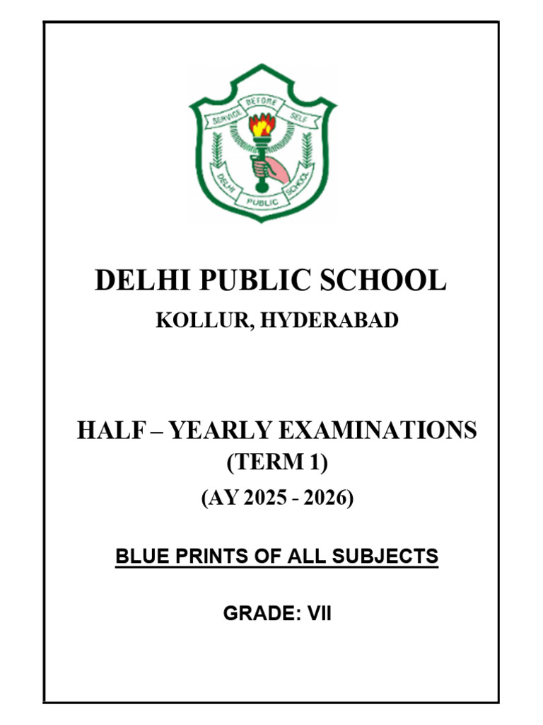 Grade7 Term-1 Blue Print | PDF